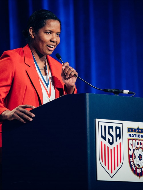 Briana Scurry Speaking Engagements, Schedule, & Fee | WSB